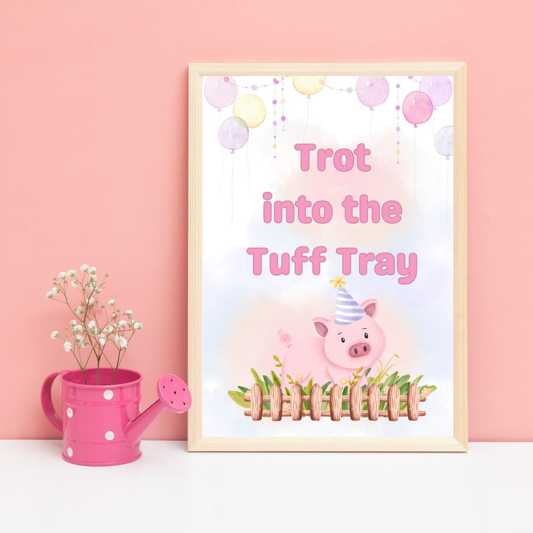 Tuff Tray Farm Sign, Farm Sensory Play Decor, Pig Sensory Party Sign ...