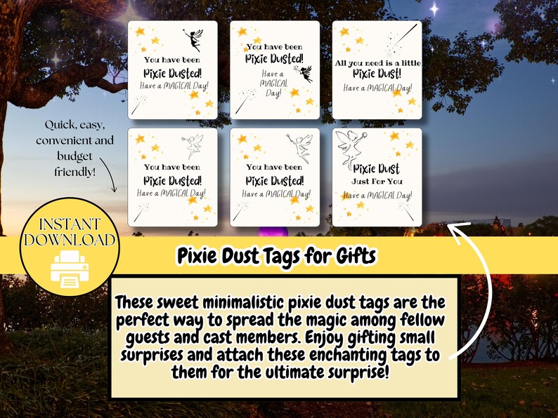 Pixie Dust Gift Tags: Printable Magic for Cruise (digital Download) - Etsy