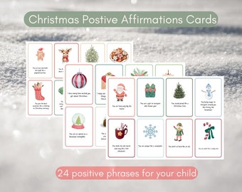Christmas Wellbeing Affirmation Cards for Children's Mental Health. 24 ...