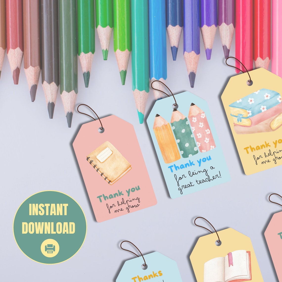 Thank You Teacher GIFT TAG Printable for School Teaching Staff Leaving ...