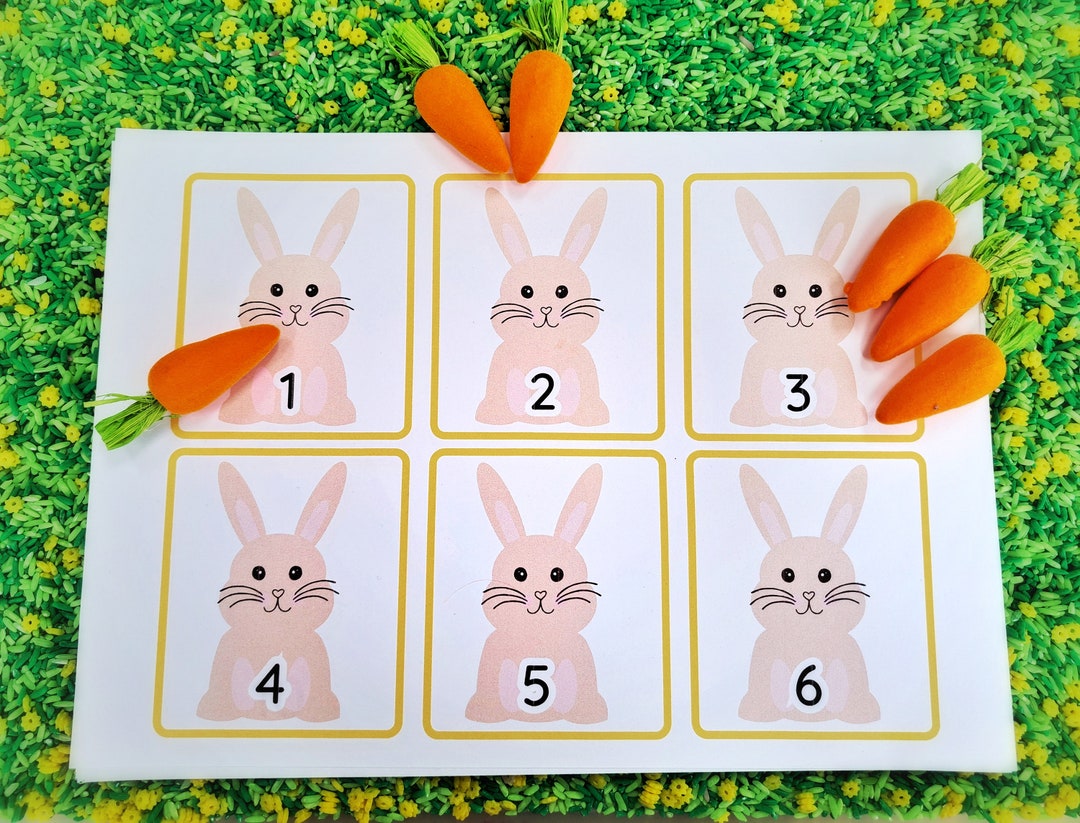 EASTER Spring Bunny 10 NUMBER Flashcards for Preschool/ PRE- K Children ...