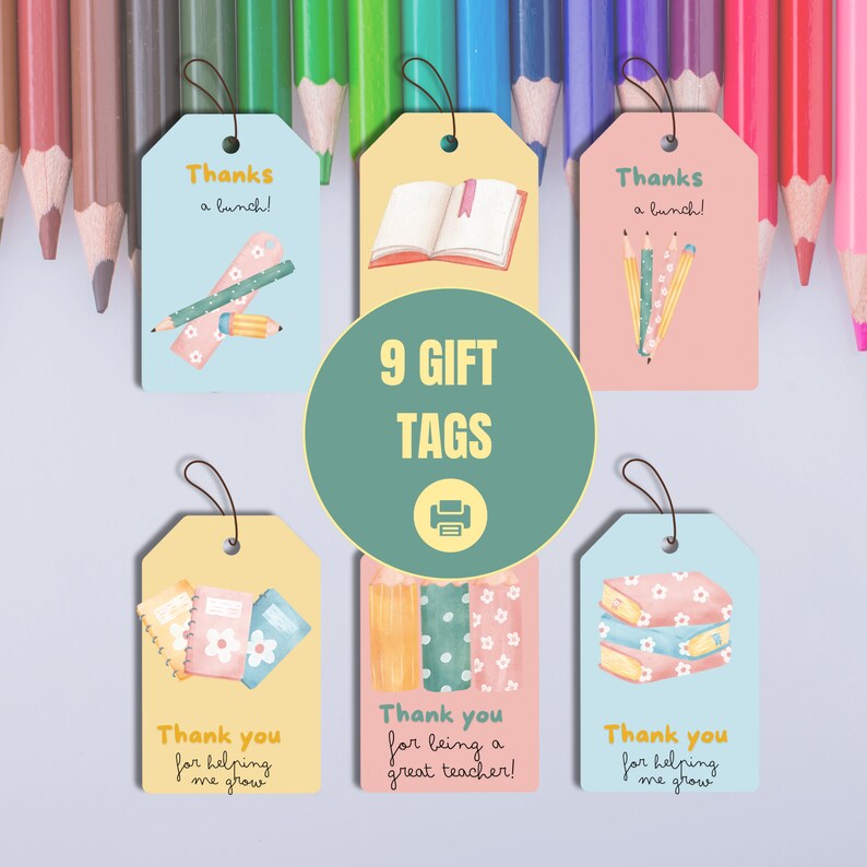 Thank You Teacher GIFT TAG Printable for School Teaching Staff Leaving ...