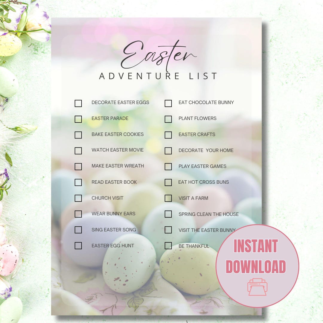 Printable Easter Adventure List – Fun Easter Activities for Kids ...