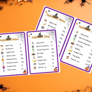 Halloween Dramatic Play Printable Menu and Shop Price List Cards ...