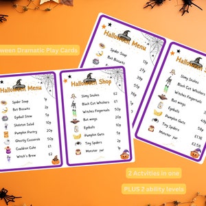 Halloween Dramatic Play Printable Menu and Shop Price List Cards ...