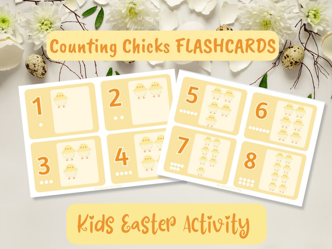 Easter Chick Counting Cards, Number Flashcards for PRESCHOOL/ PRE K ...