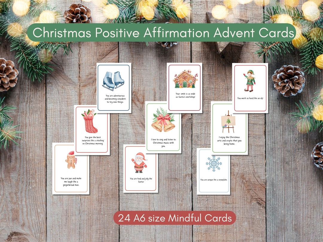 Christmas Wellbeing Affirmation Cards for Children's - Etsy