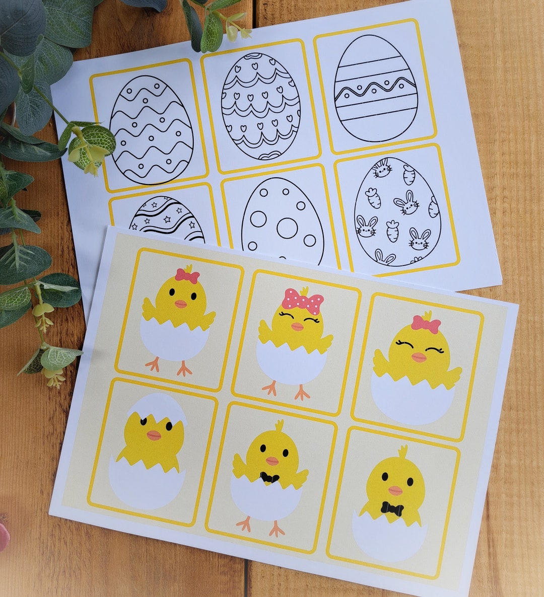 Colour Your Own Easter Egg Matching Cards for Children's Easter Arts ...