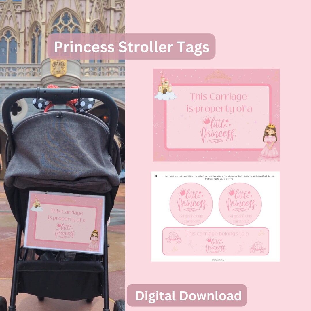Princess Stroller Tag for Magical Mouse Vacation, Pram Spotter ...