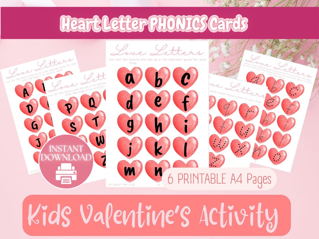 Home Learning Valentine's Day PHONICS Activity, PRESCHOOL Educational ...