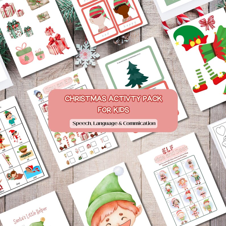 Christmas Elf Activity Worksheet for Kids SENSORY PLAY| Speech ...