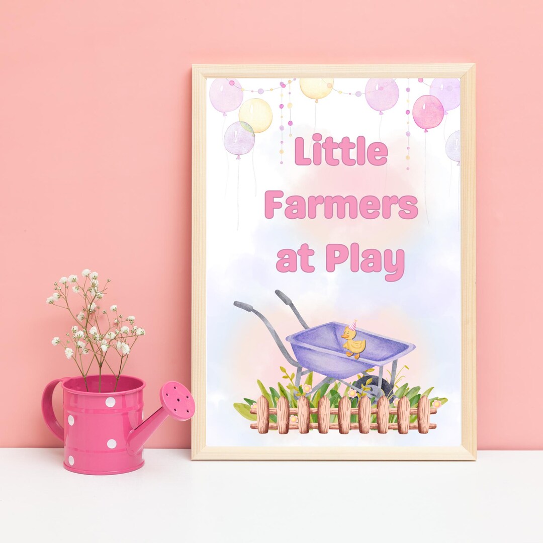 Farmers at Play Printable Sign – Farm Birthday Party Decor, Kids ...