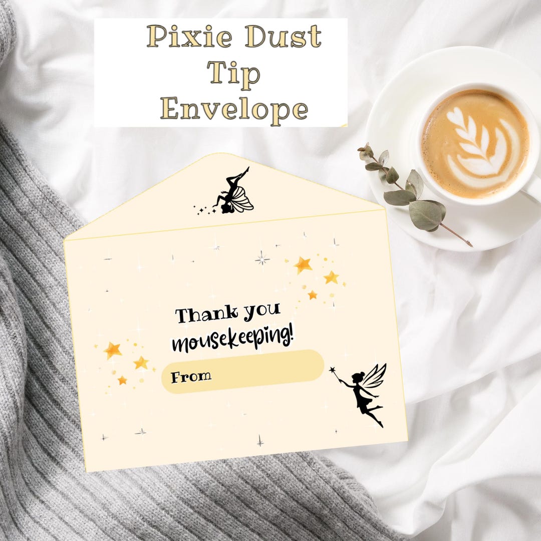 Pixie Dust Tip Envelope | Money Envelope for Mousekeeping Tip | Thank ...