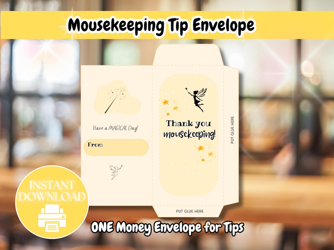 Pixie Dust Tag | Money Envelope for Mousekeeping Tip | Thank You Gift ...