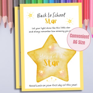 Back to SCHOOL Pocket Star Printable Card for Child | Anxious Child ...