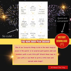 Pixie Dust Gift Tags, White and Black Printable Labels for Florida ...