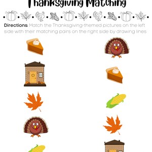 Thanksgiving Worksheet Bundle: Early Learning Activities (digital ...