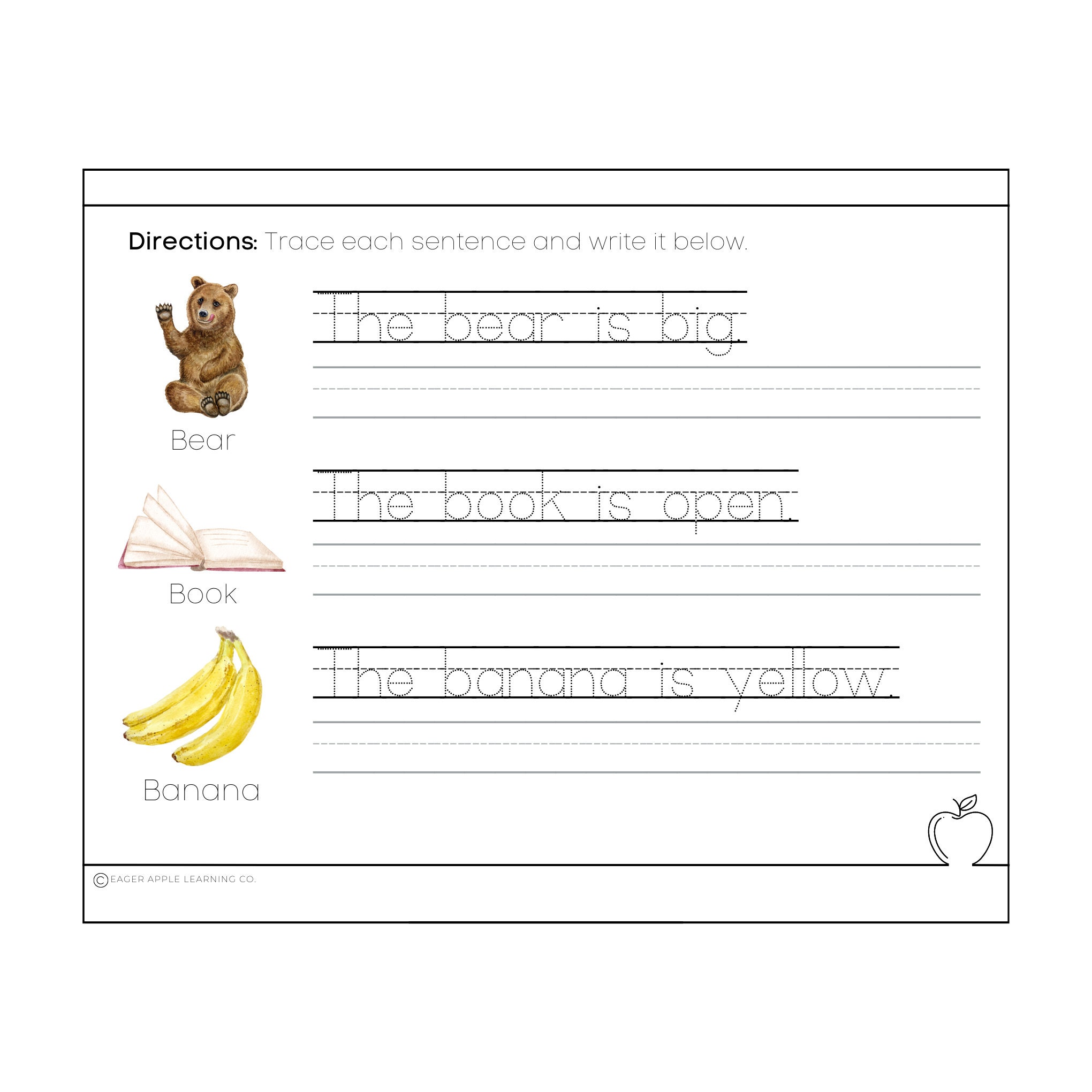 Alphabet Sentence Writing Practice Worksheets A-Z (digital Download) - Etsy