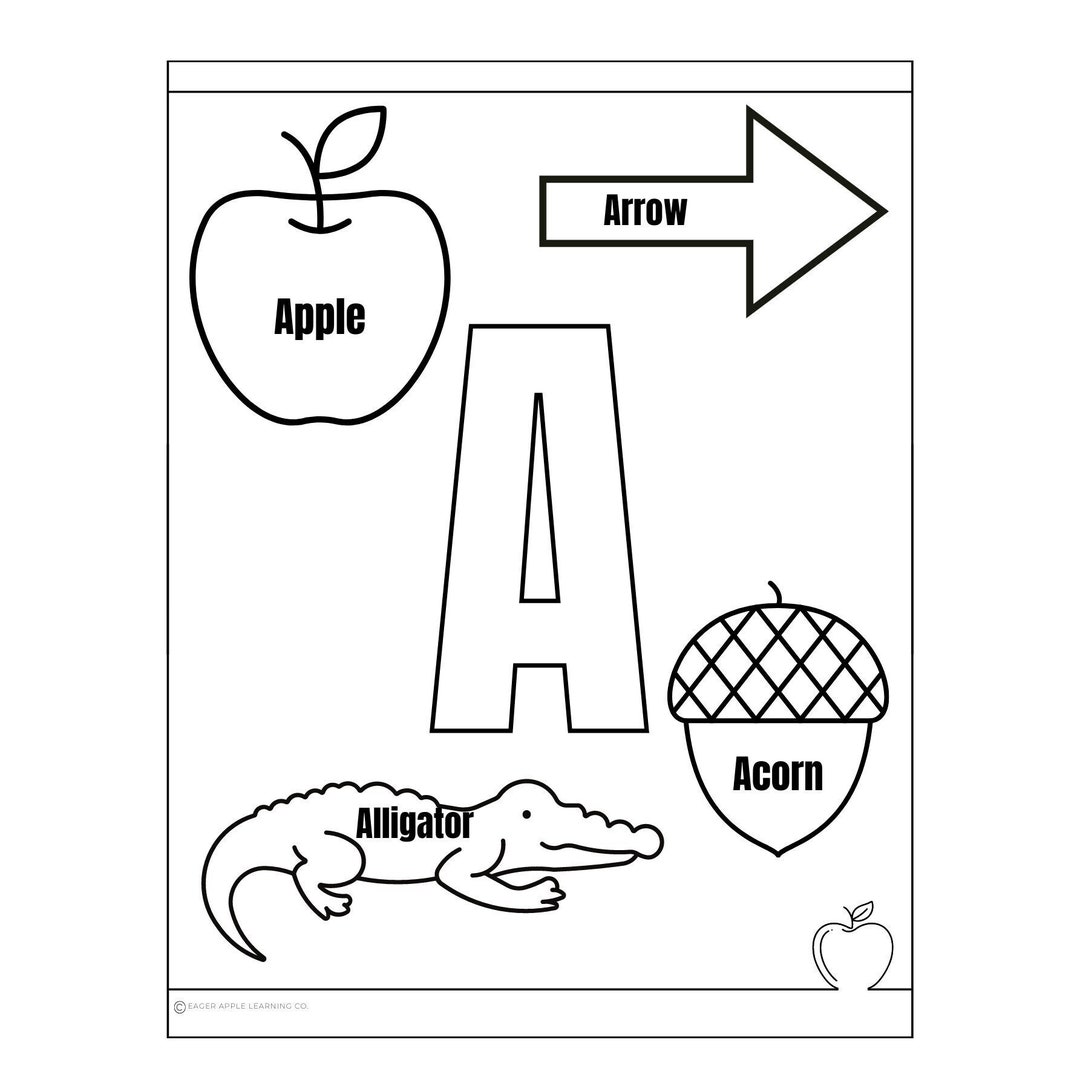 Early Educational Alphabet Learning Coloring Sheets, Sentence Practice ...