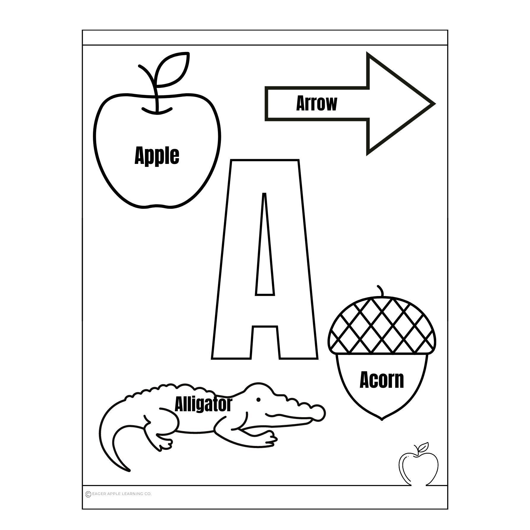 Early Educational Alphabet Learning Coloring Sheets, Sentence Practice ...