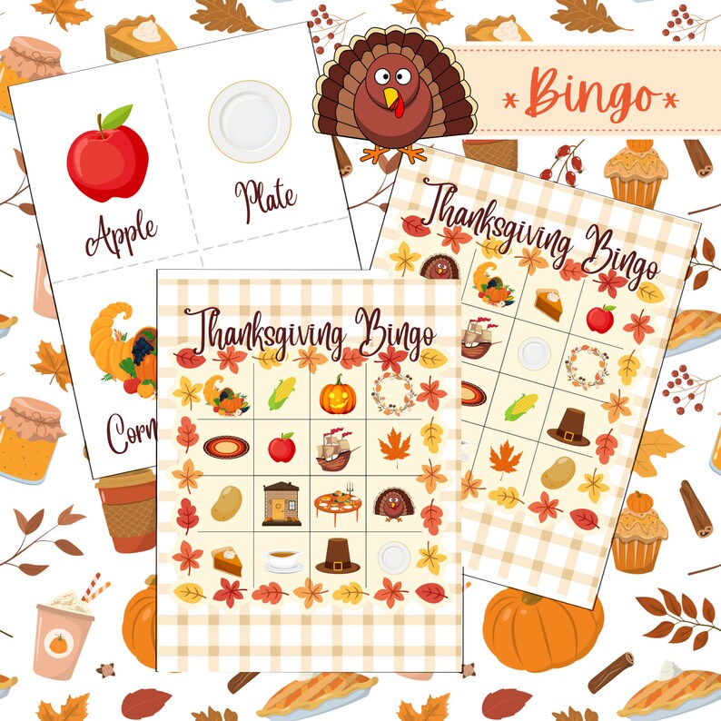 30 Card Thanksgiving Bingo Set, Holiday Activities, Homeschooling ...