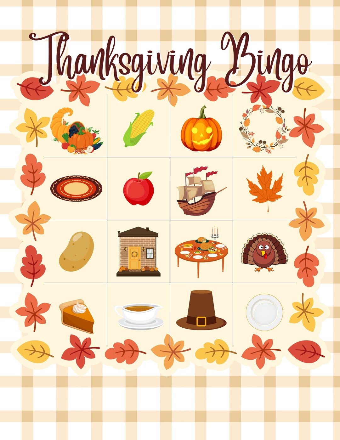 30 Card Thanksgiving Bingo Set, Holiday Activities, Homeschooling ...