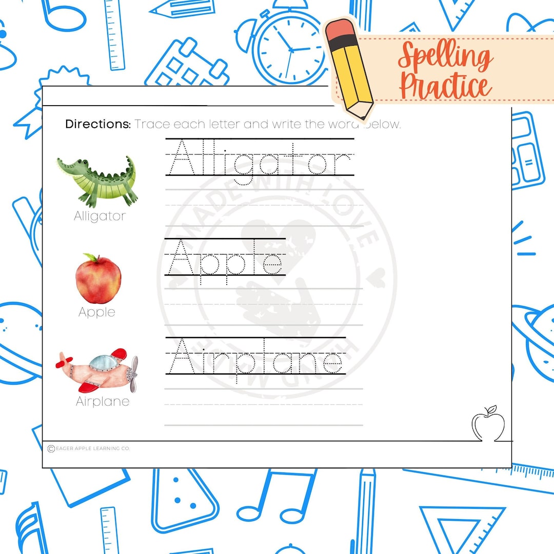 Early Educational Alphabet Learning Worksheets, Word Practice, A to Z ...
