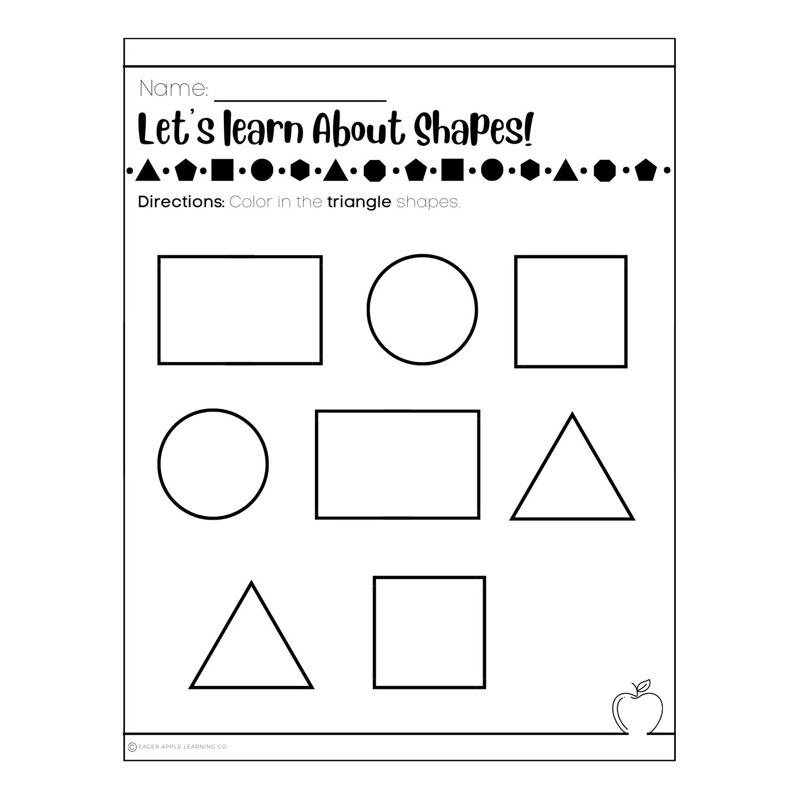 Early Educational Shape Coloring Worksheets, Homeschooling Shapes ...