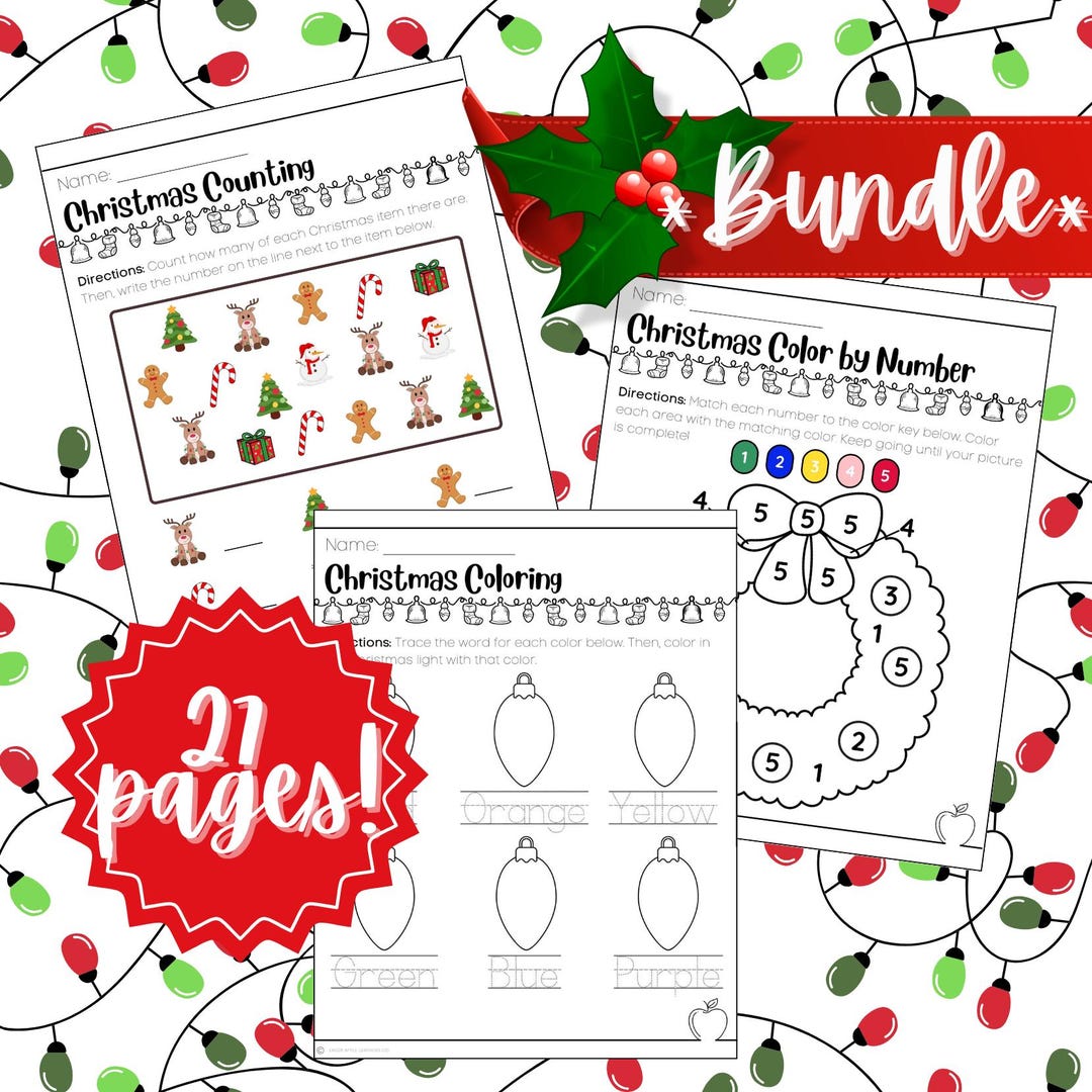 Christmas Worksheet Bundle | Holiday Activity Pack for Kids | Christmas ...