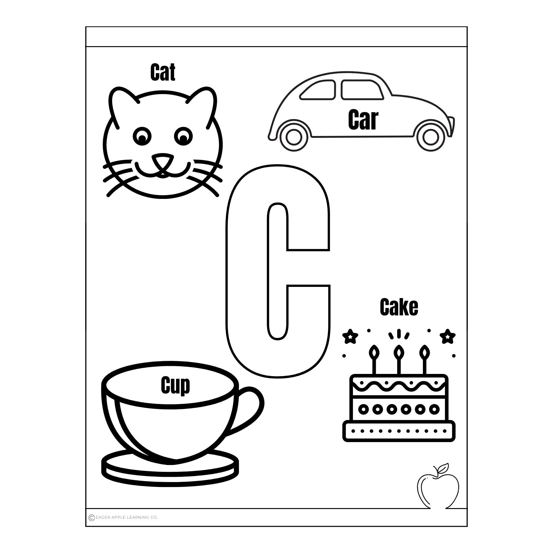 Early Educational Alphabet Learning Coloring Sheets, Sentence Practice ...