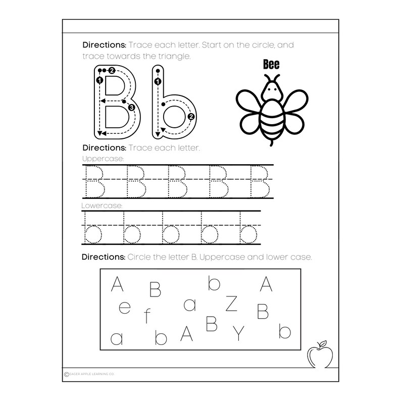 Alphabet Letter Tracing Worksheets: Early Education (digital Download ...