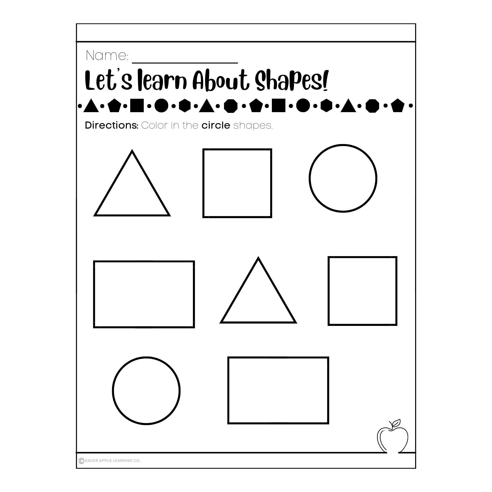 Early Educational Shape Coloring Worksheets, Homeschooling Shapes ...