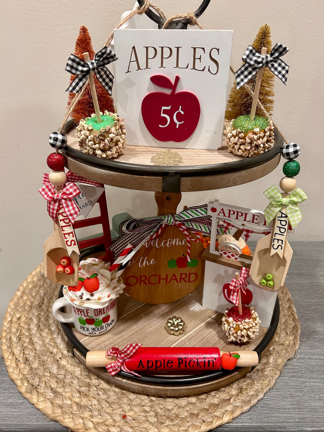 Apple Tiered Tray Decor/fall Tiered Tray/apple Coffee Bar/apple Mini ...