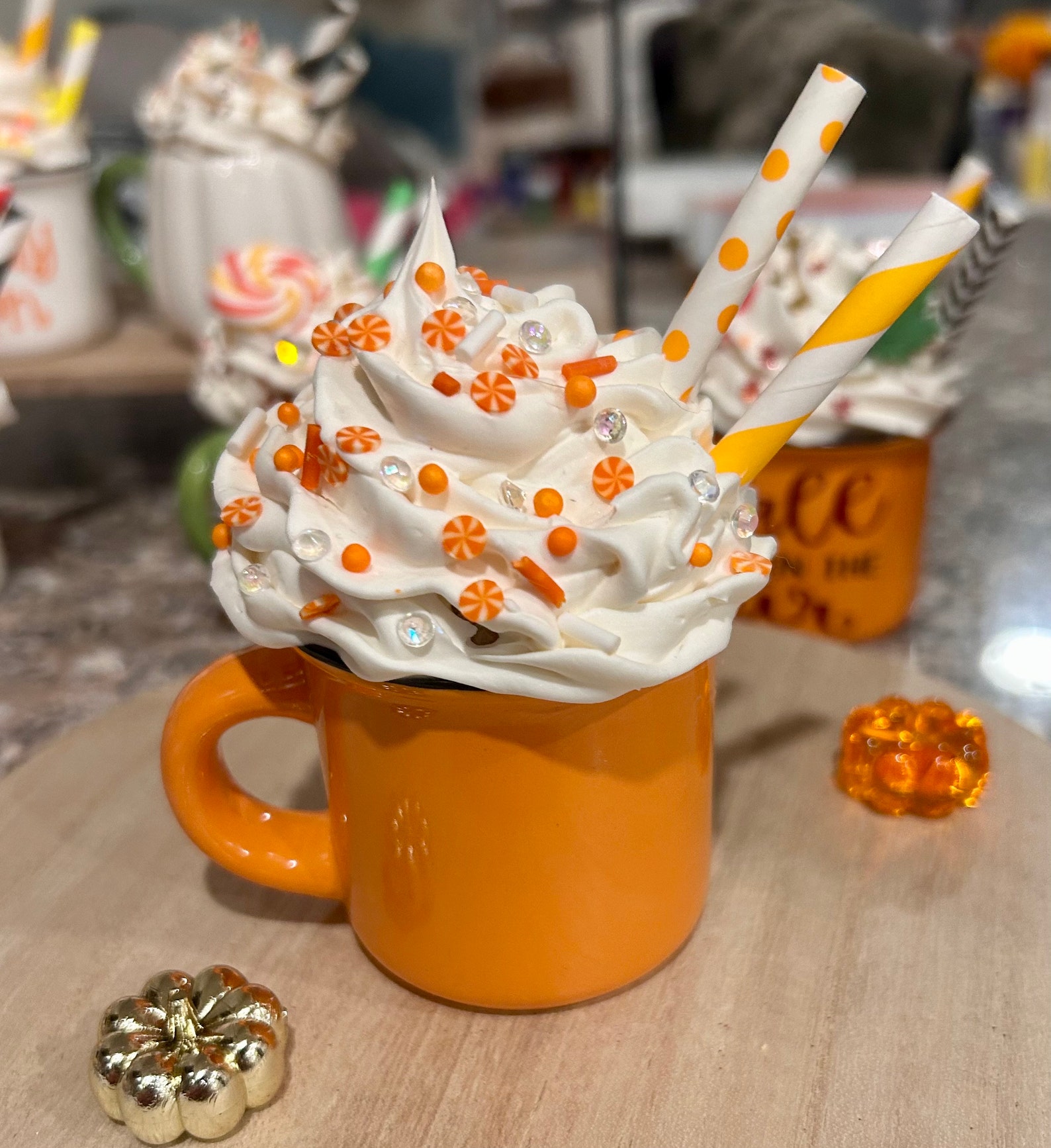 Fall Tiered Tray Mini Mugs/autumn Tiered Tray Decor/fall Faux Mugs/fall ...