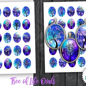 Tree of Life Oval Printables 13x18mm 18x25mm 22x30mm 30x40mm Digital ...