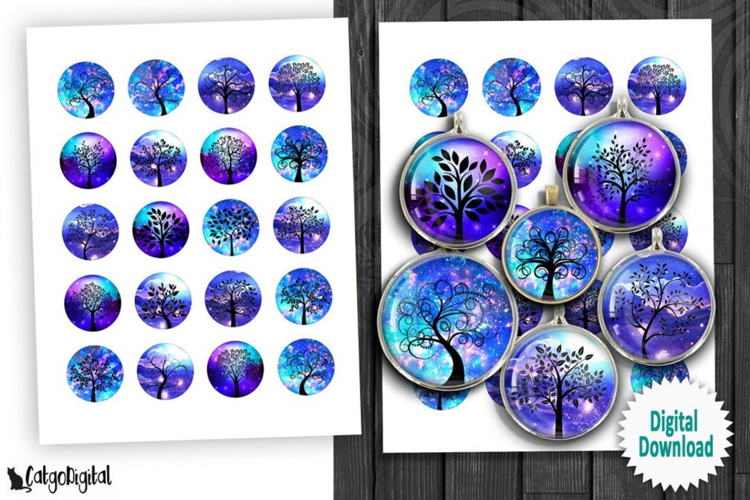 Tree of Life Digital Collage Sheets for Scrapbooking, Pendants ...