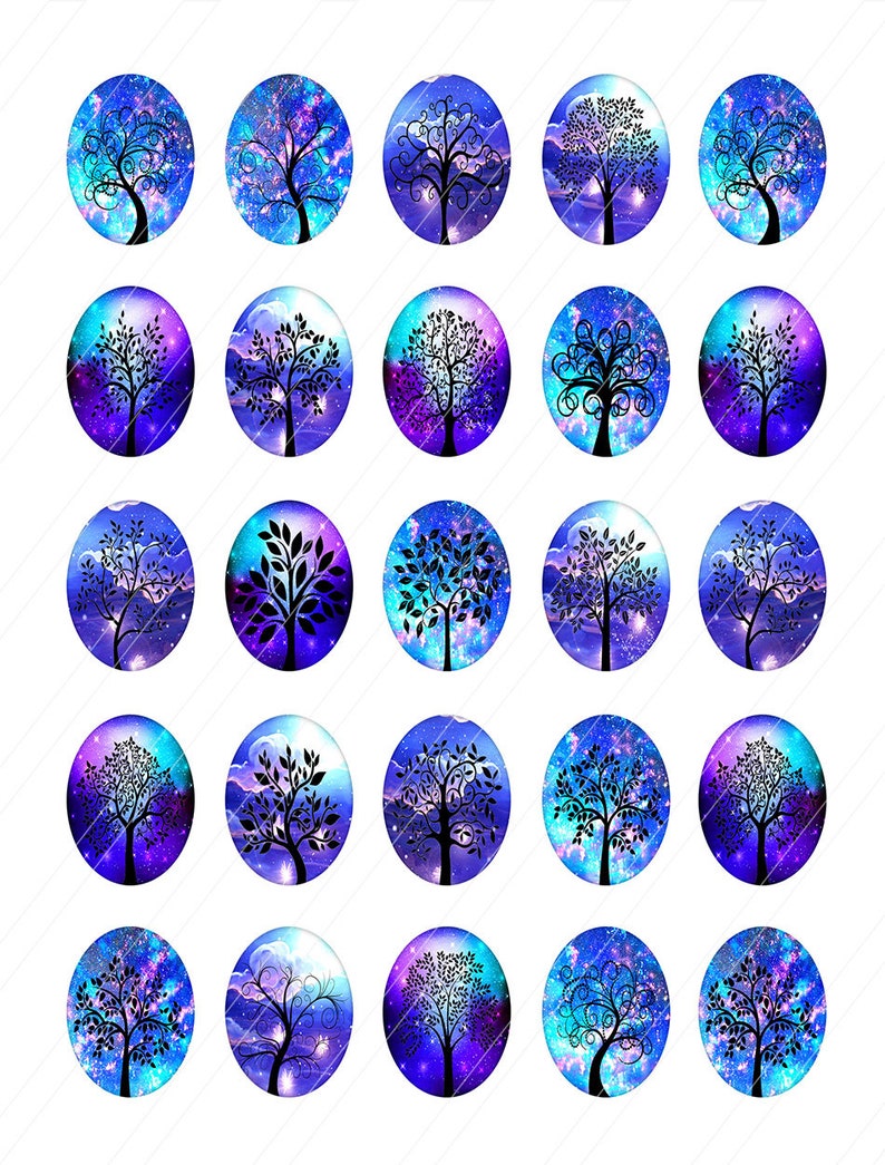 Tree of Life Oval Printables 13x18mm 18x25mm 22x30mm 30x40mm Digital ...