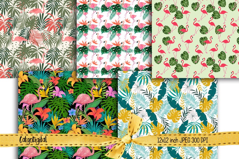 Flamingos 12x12 Inch Papers for Scrapbooking, Journaling, Embelishments ...