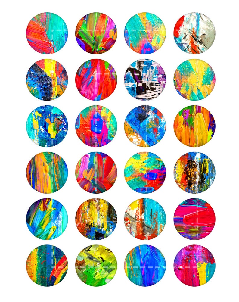 Paint Textures Digital Collage Sheets for Scrapbooking, Pendants ...
