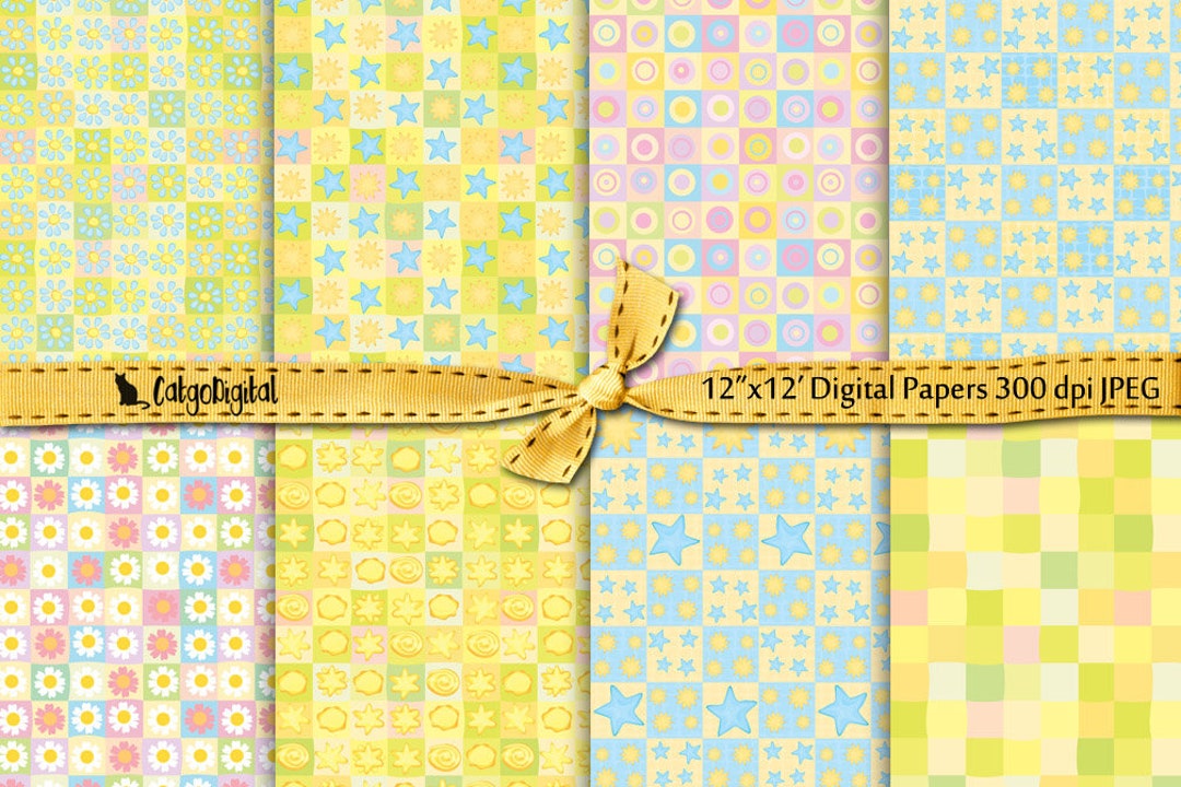 Summer Pastel Digital Papers Scrapbooking Papers 12x12 Inch JPEG Summer ...