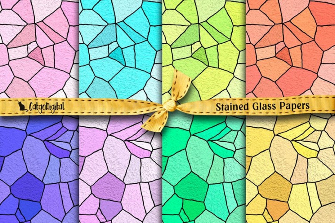 Stained Glass Digital Papers Scrapbooking Papers 12x12 Inch JPEG ...