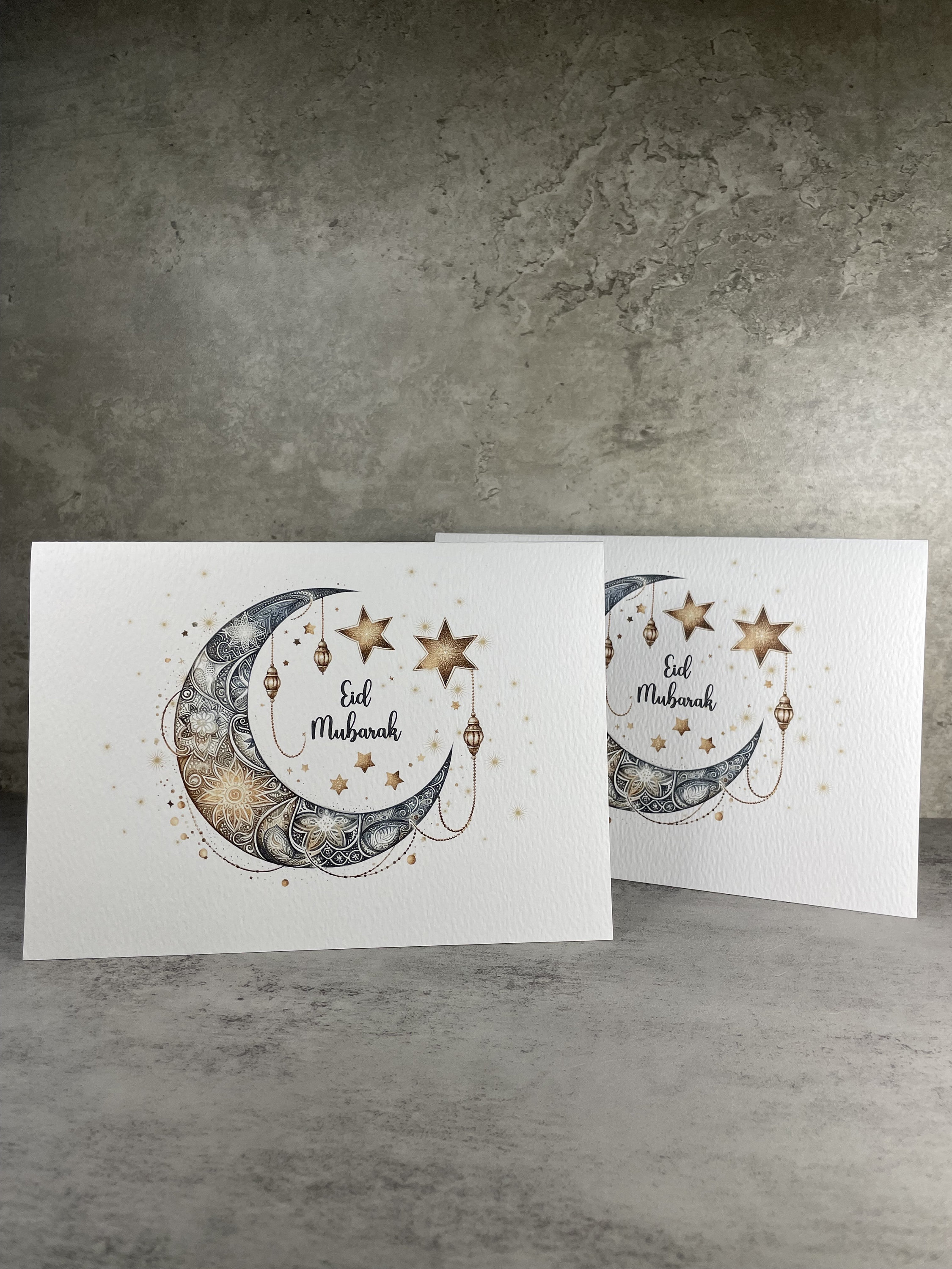 Eid Mubarak Card, Ramadan Card, Eid Card, Hammered Effect Card - Etsy