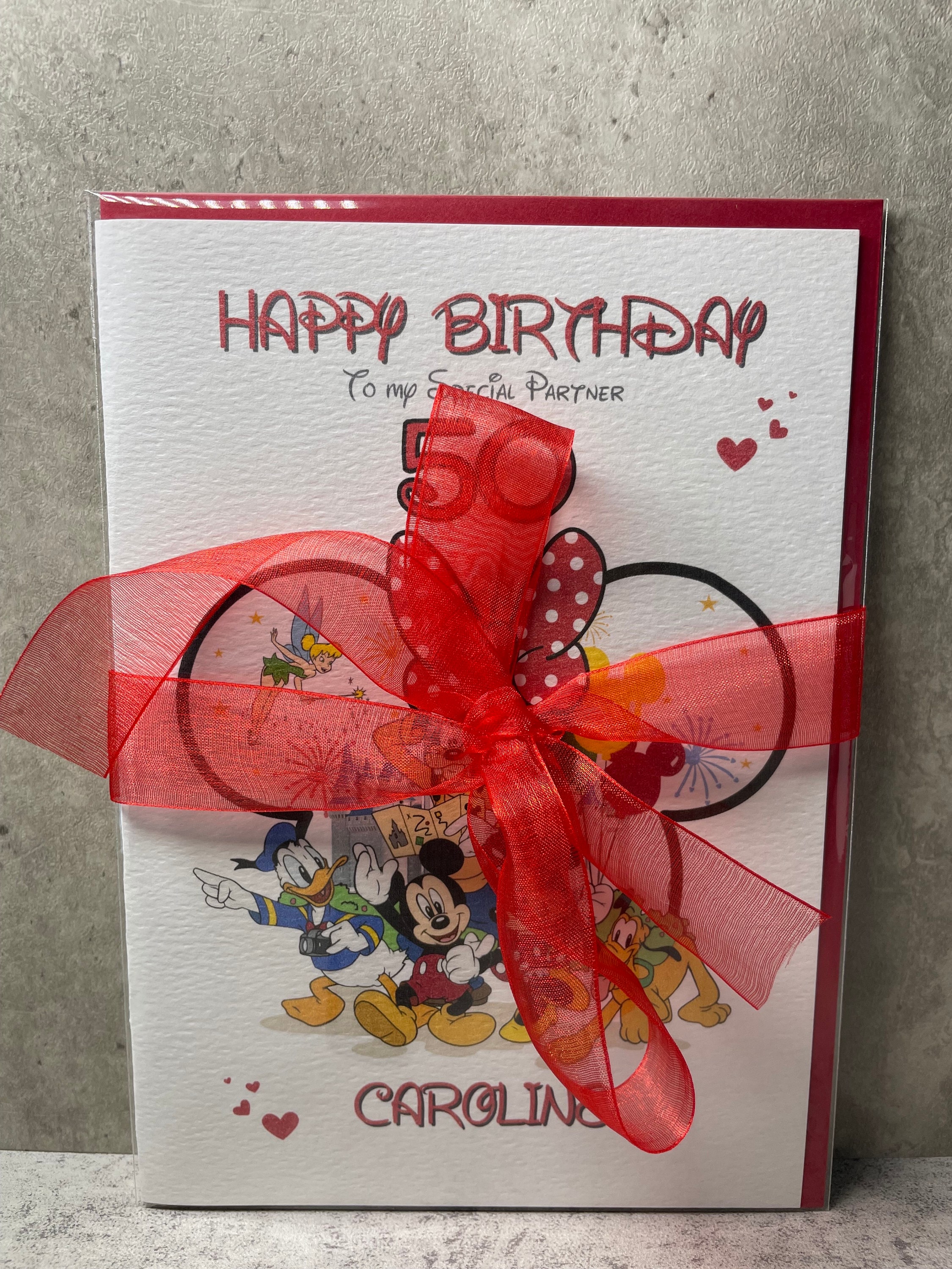 Disney Characters Birthday Card, Personalised Card, Card for Daughter ...