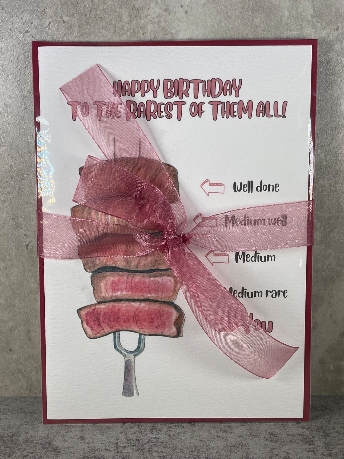 Happy Birthday Steak Greeting Card, Birthday Card, You're the Rarest of ...