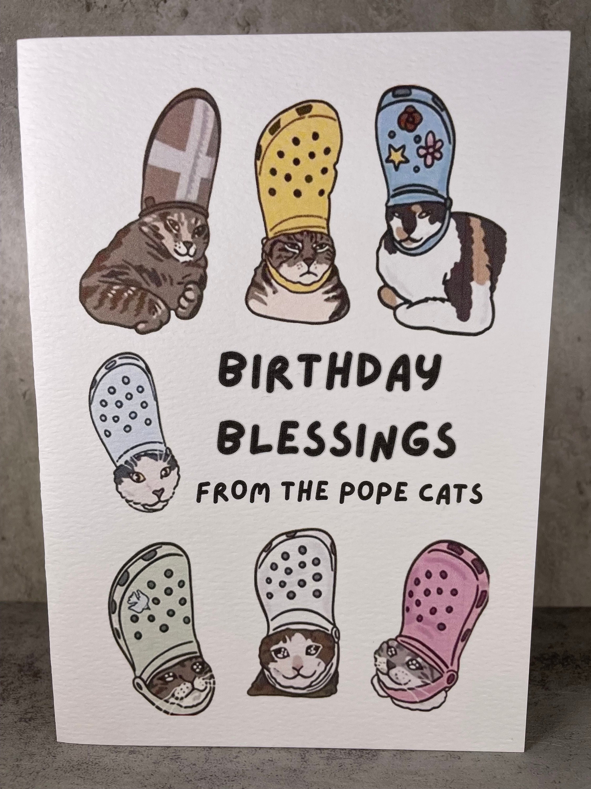 Birthday Blessing From the Pope Cat Meme, Croc Cat Meme, Funny Birthday ...