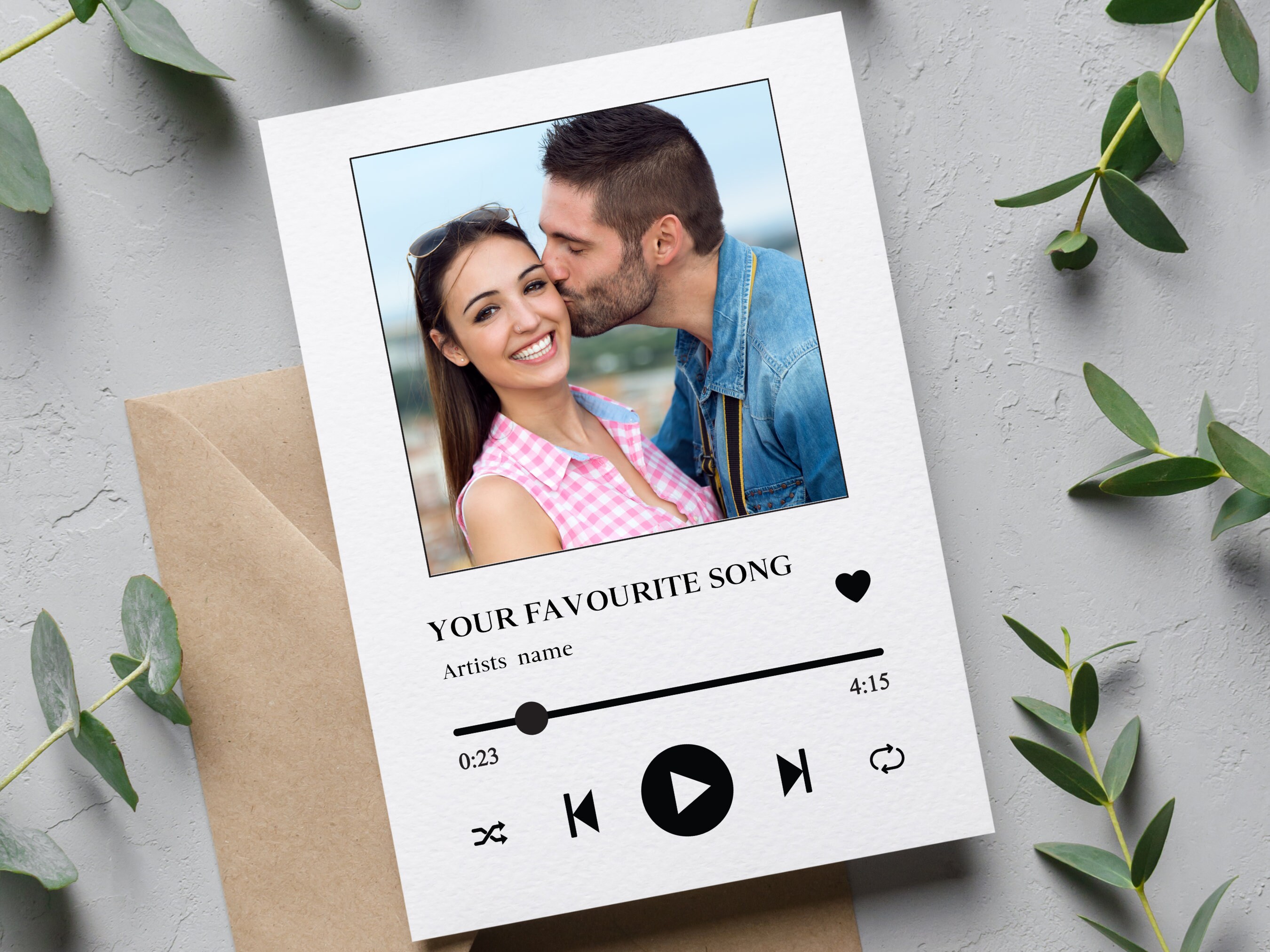 Personalised Music Song Card, Favourite Song Birthday Card, 1st ...