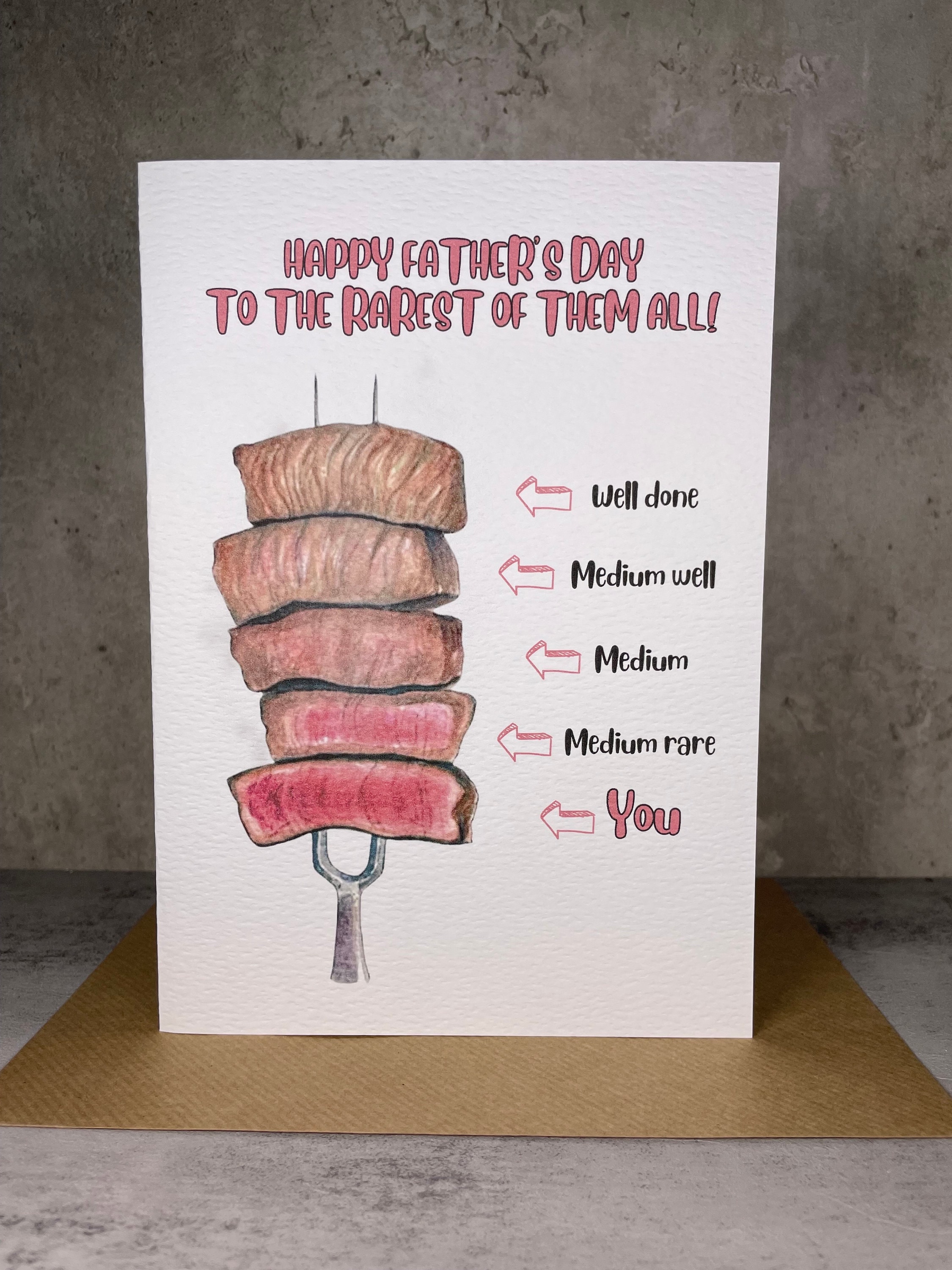 Happy Father's Day Steak Greeting Card, Dad You're the Rarest of Them ...