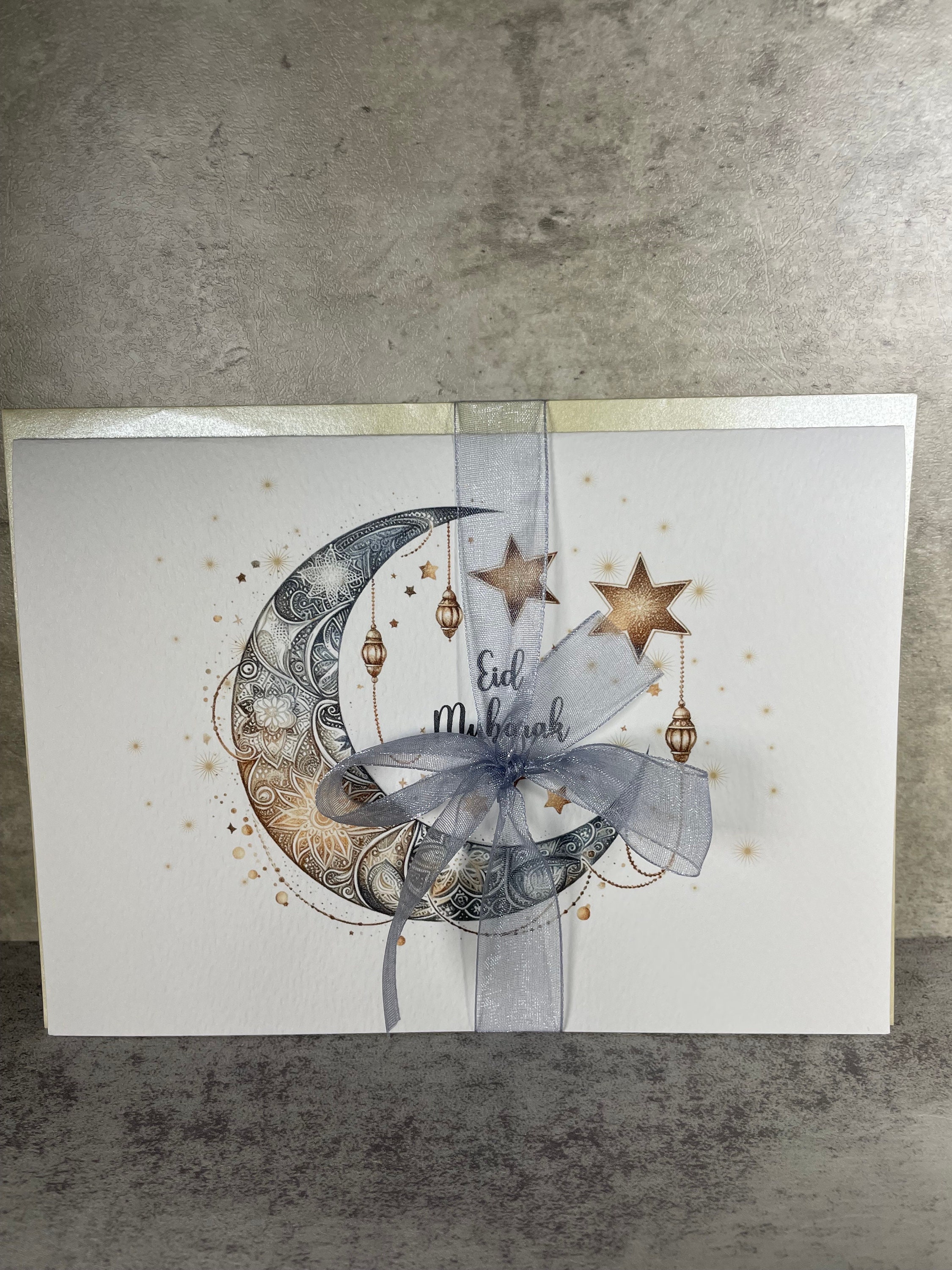 Eid Mubarak Card, Ramadan Card, Eid Card, Hammered Effect Card - Etsy