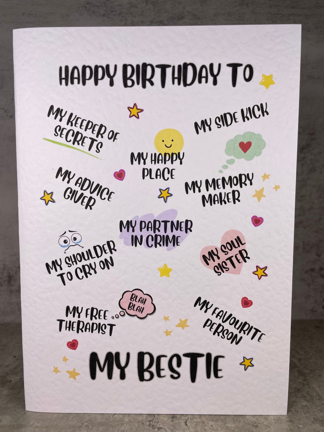 My Bestie Birthday Card - My Sidekick, My Happy Place, My Partner in ...