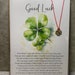 Good Luck Card, Four Leaf Clover, Poem Card, Goodluck Necklace, Lucke ...